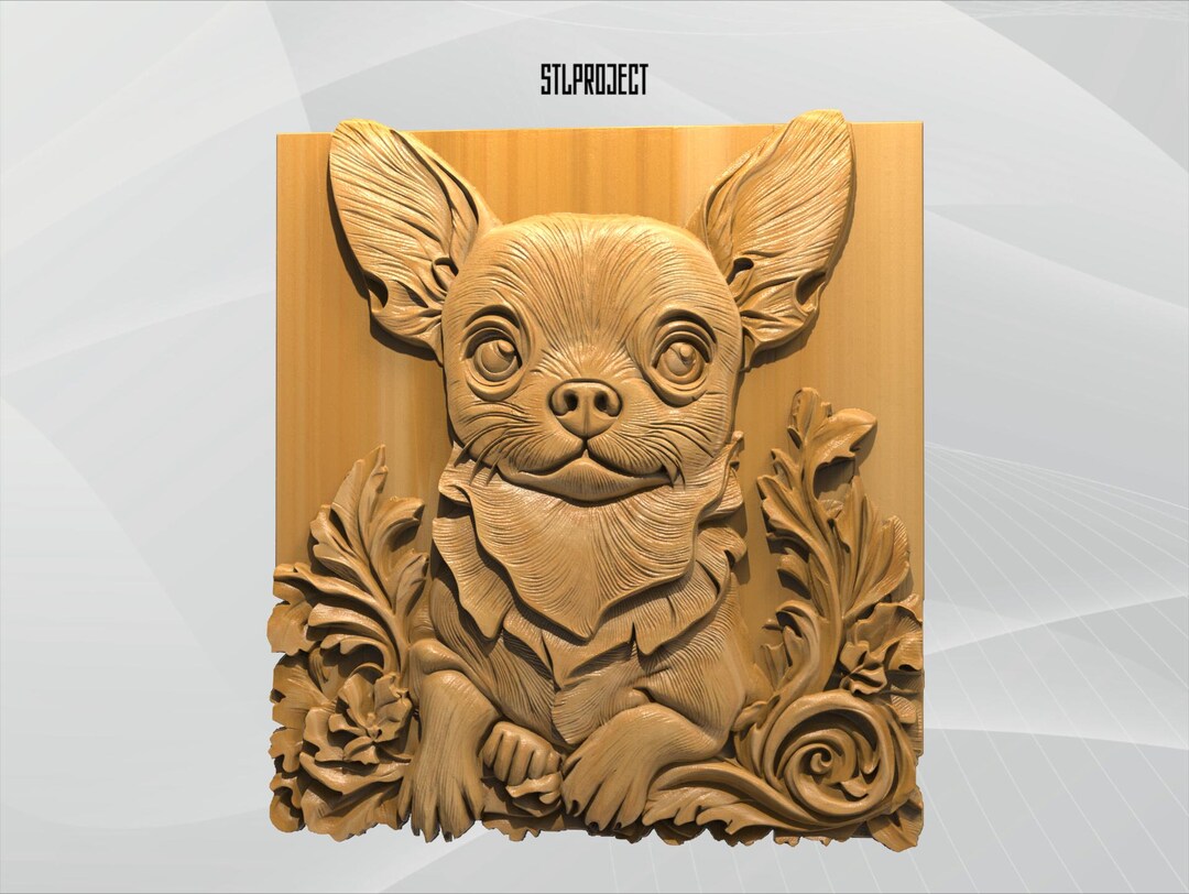 Chihuahua STL for CNC | CNC Router | 3D Print | Wood Carving | Depth ...