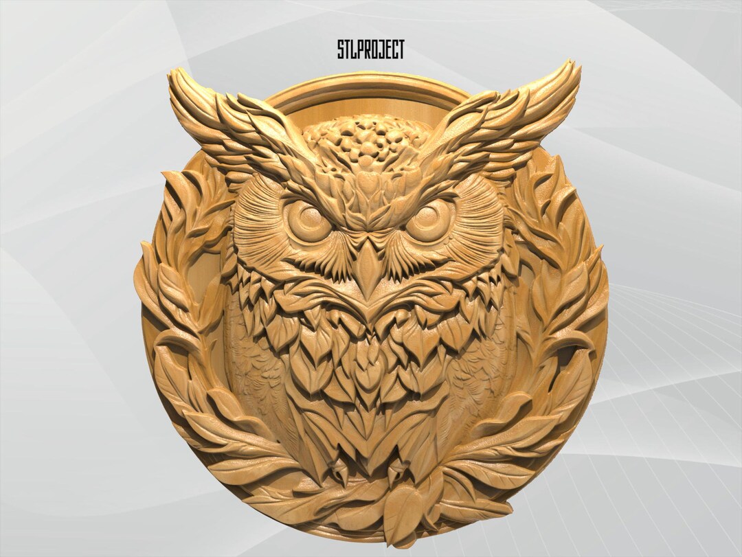 Owl STL for CNC | CNC Router | 3D Print | Wood Carving | Depth Map ...