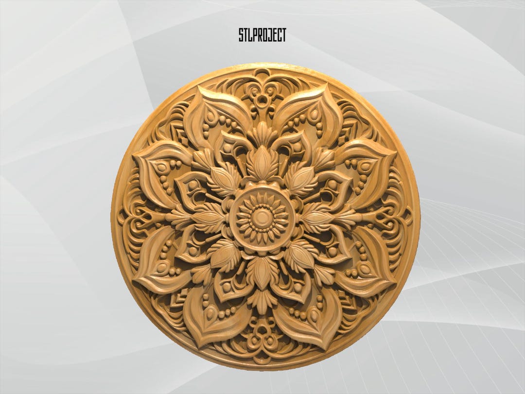 Mandala STL for CNC CNC Router 3D Print Wood Carving Depth Map ...