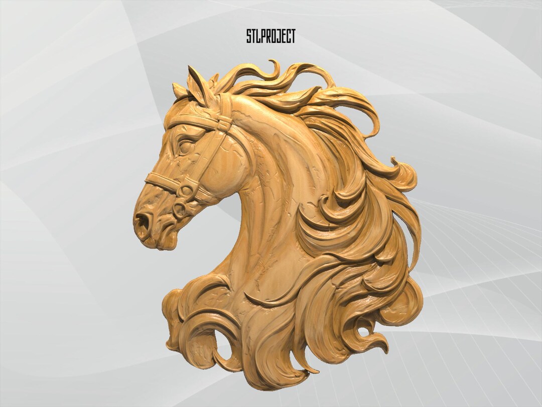 Horse STL for CNC CNC Router 3D Print Wood Carving Depth Map Heightmap ...