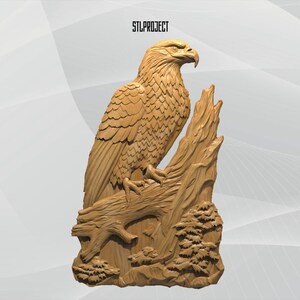 Eagle STL for CNC CNC Router 3D Print Wood Carving Depth Map Heightmap ...
