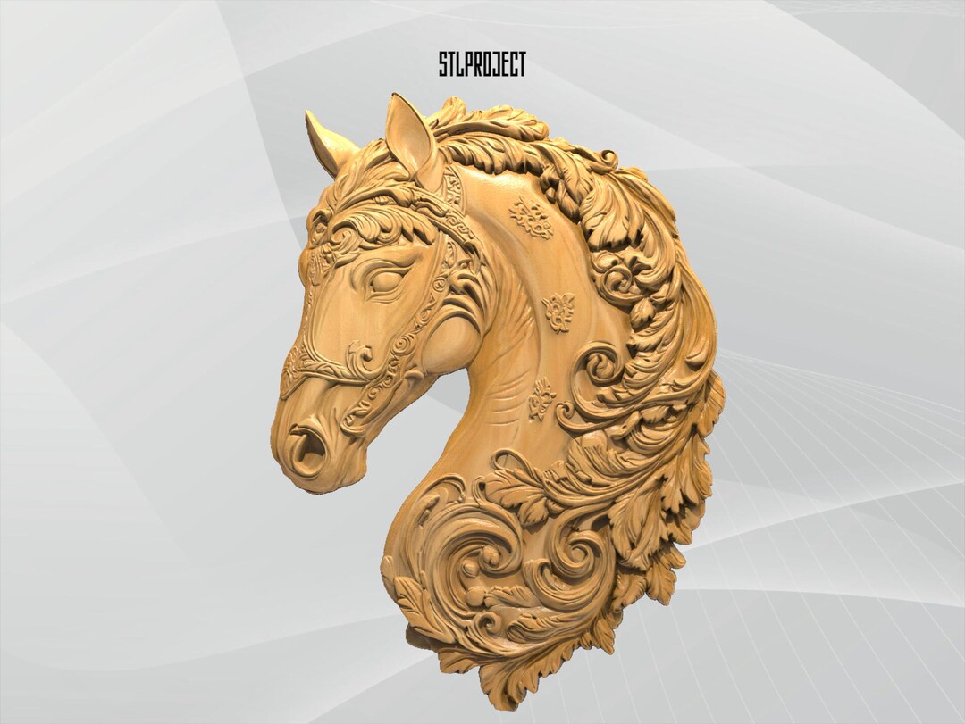 Horse STL for CNC CNC Router 3D Print Wood Carving Depth Map Heightmap ...