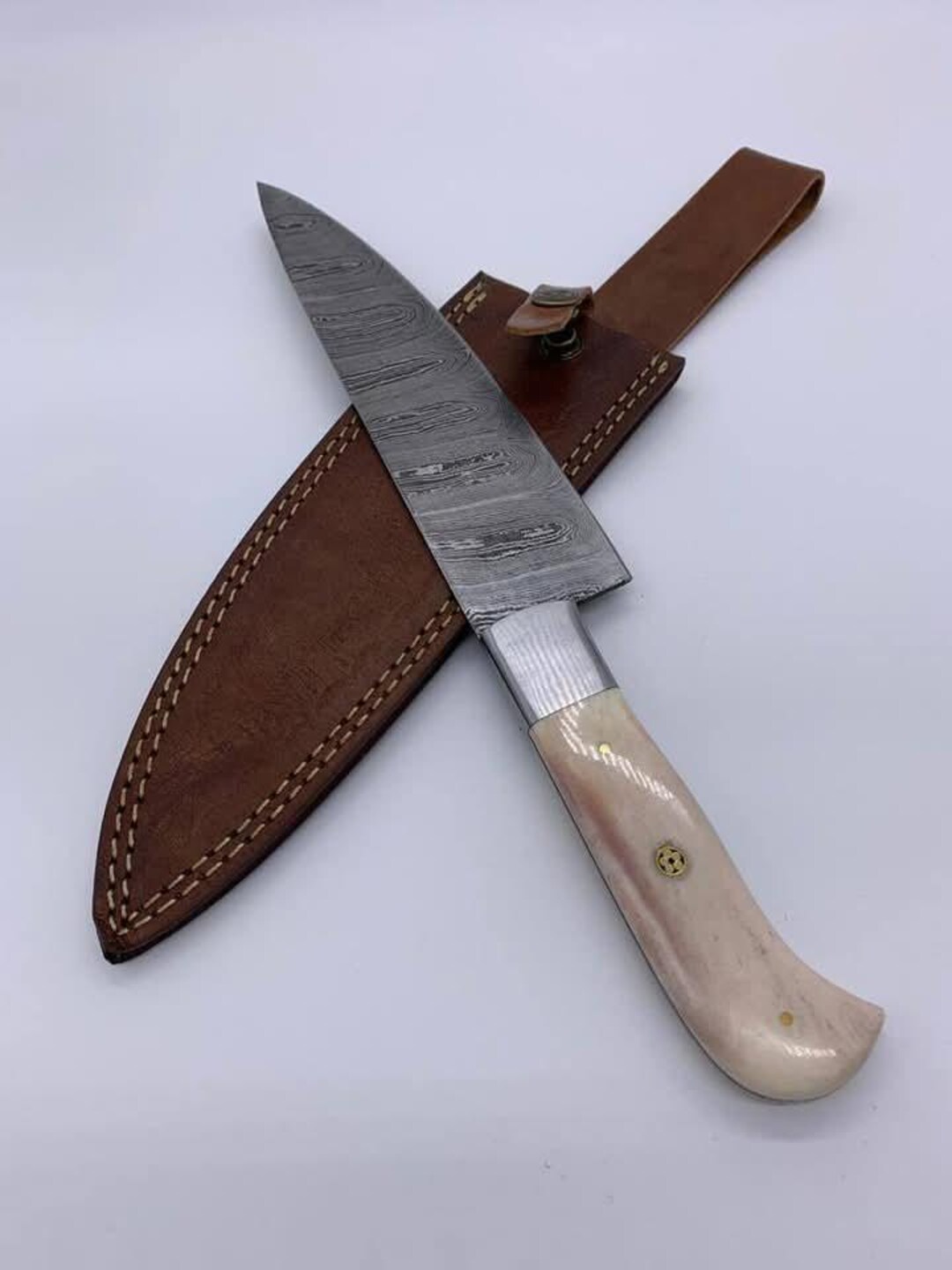 Custom Made Hand Forged in Fire Damascus Steel Hunting Survival Camping ...