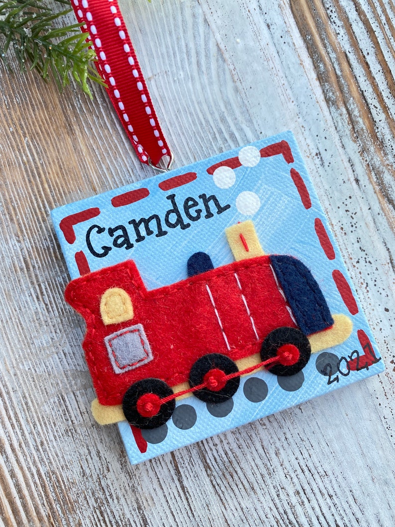 Personalized Felt Train Christmas Ornament - Etsy
