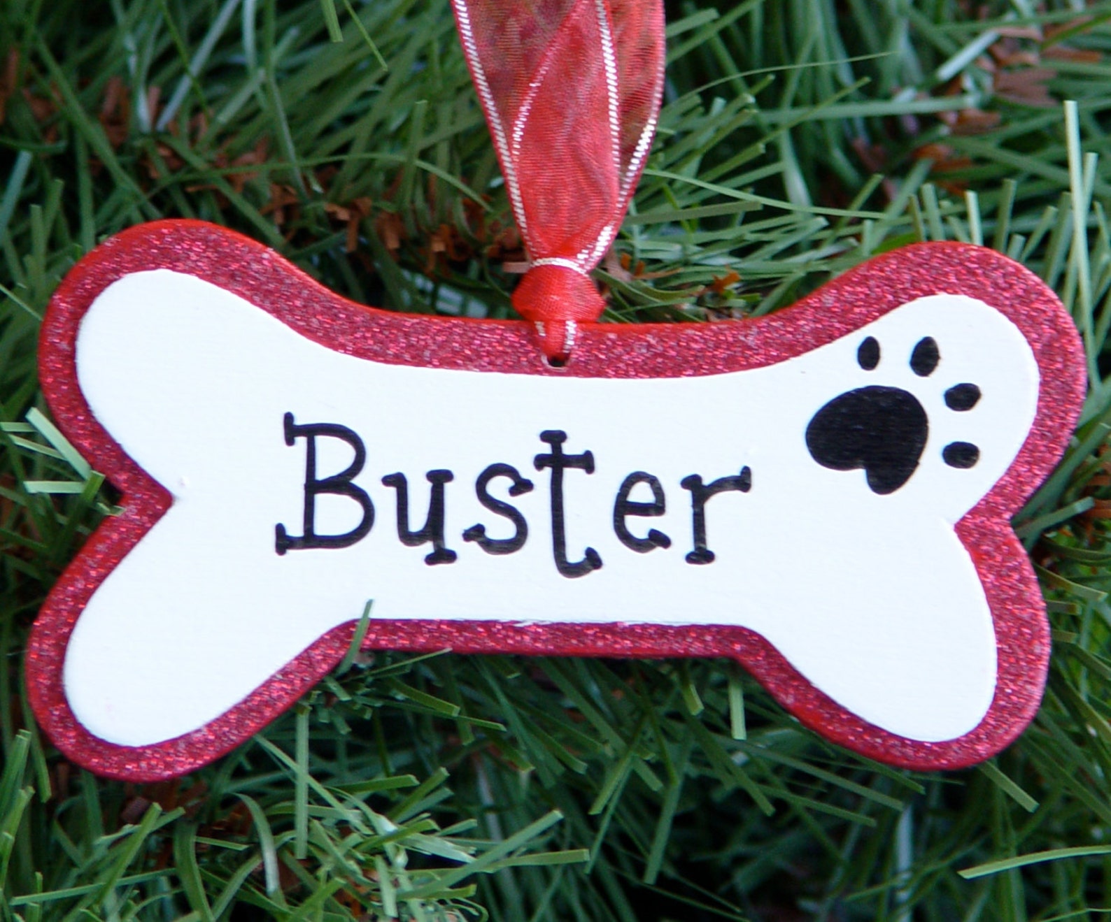Personalized Holiday Dog Bone Ornament - Etsy
