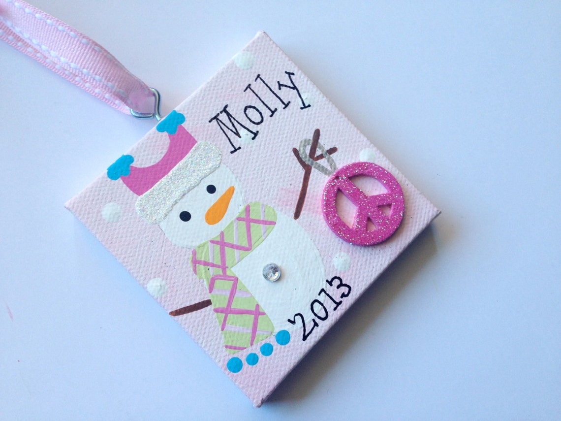 Snowman With Peace Sign Ornament - Etsy