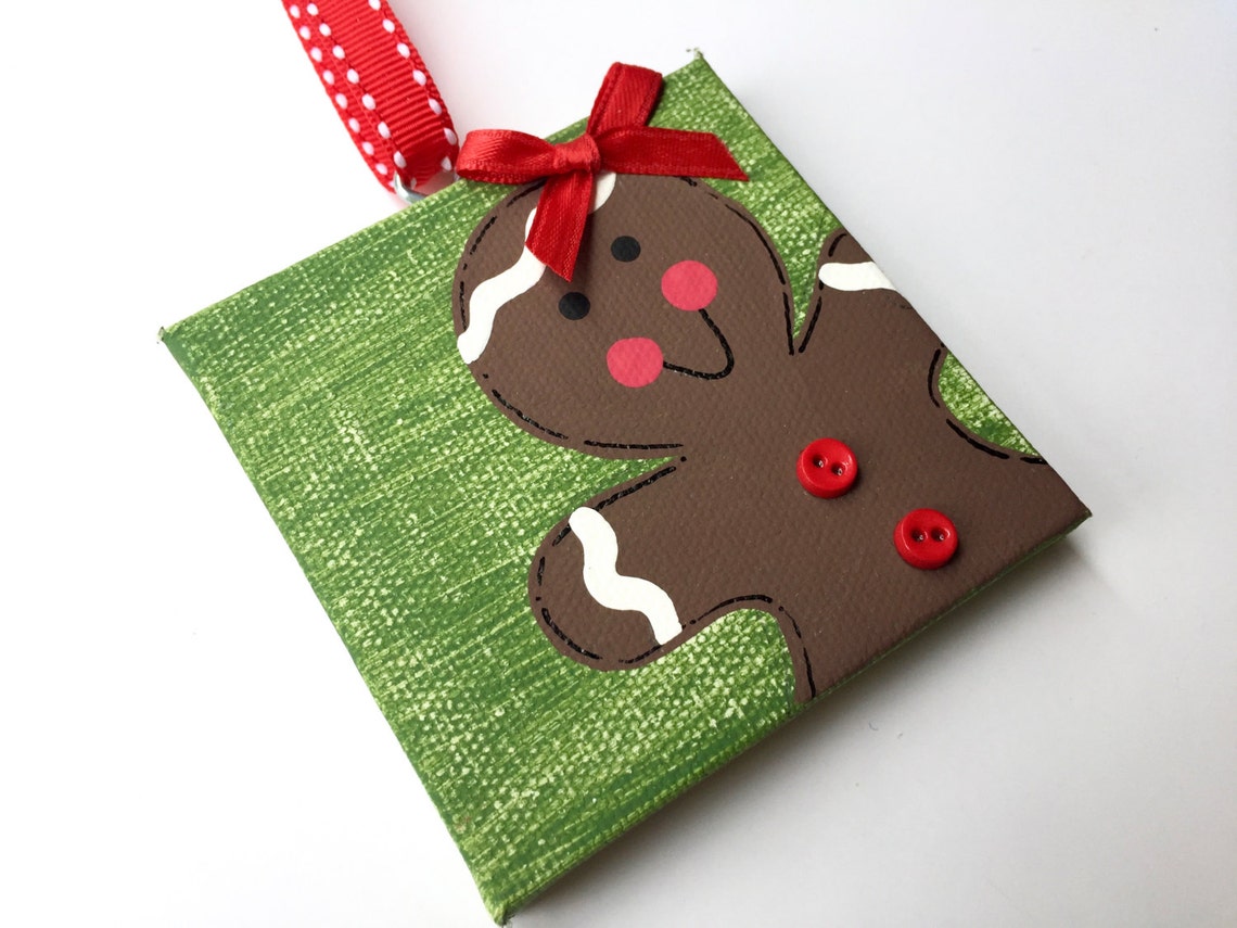 Personalized Hand Painted Gingerbread Girl Ornament - Etsy