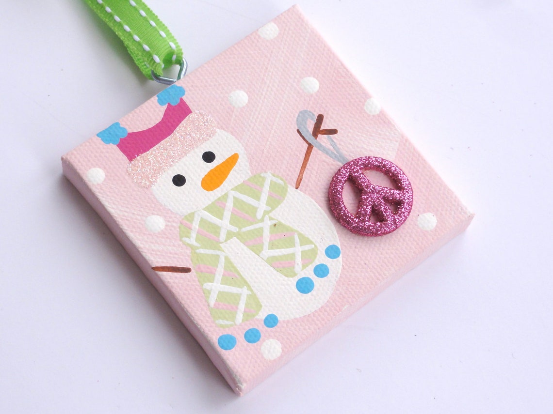 Snowman With Peace Sign Ornament - Etsy