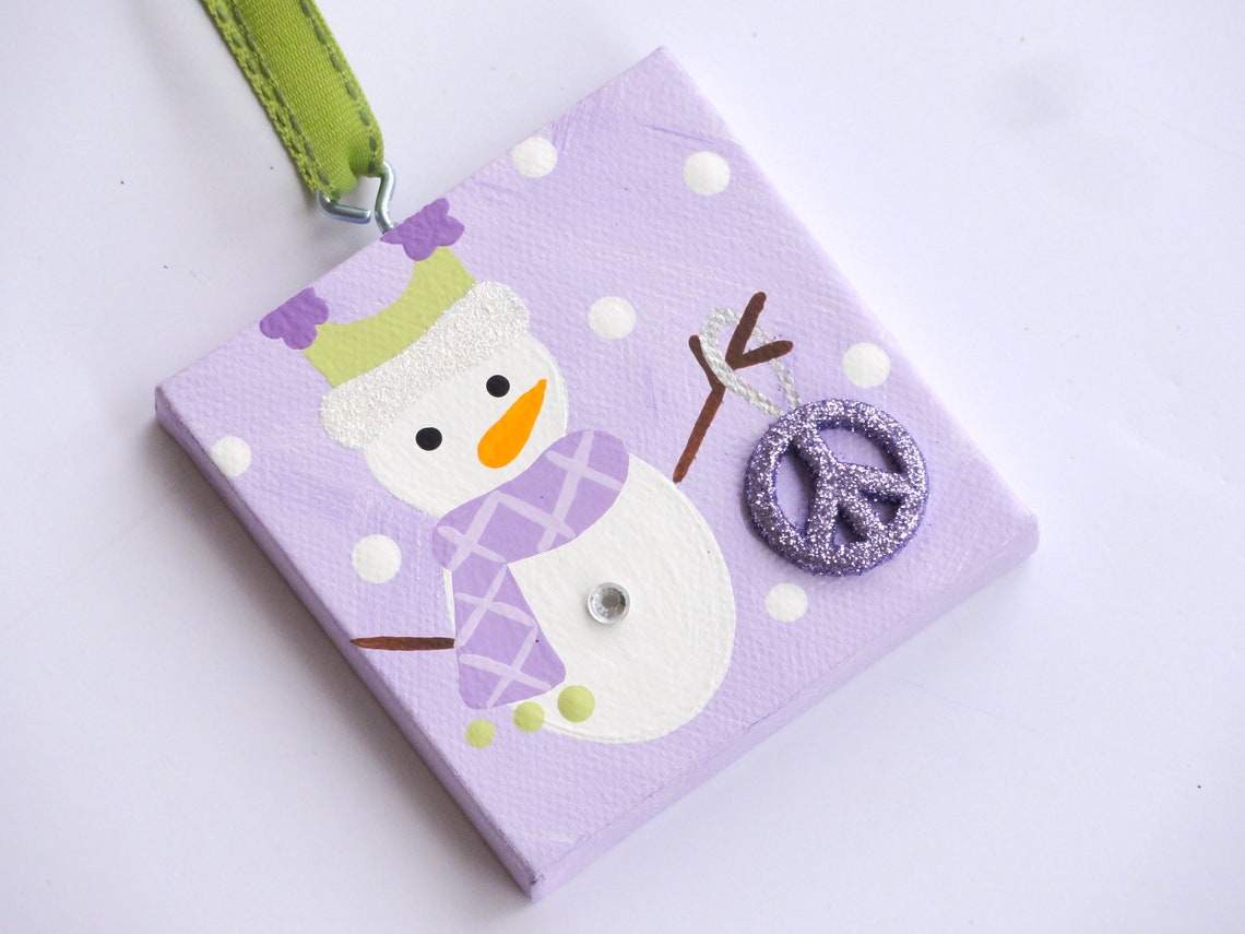 Snowman With Peace Sign Ornament - Etsy