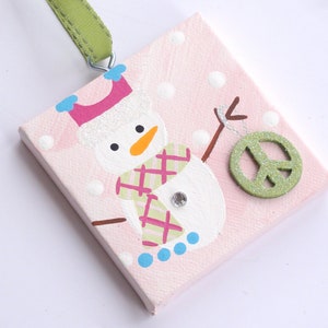 Snowman With Peace Sign Ornament - Etsy