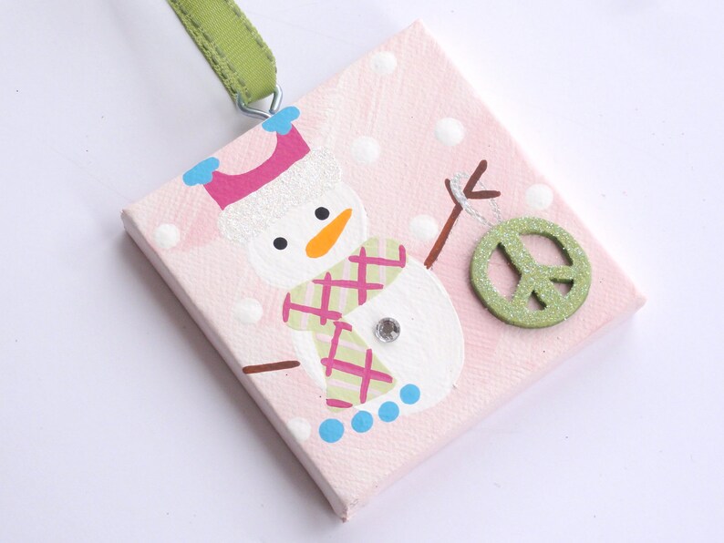 Snowman With Peace Sign Ornament - Etsy