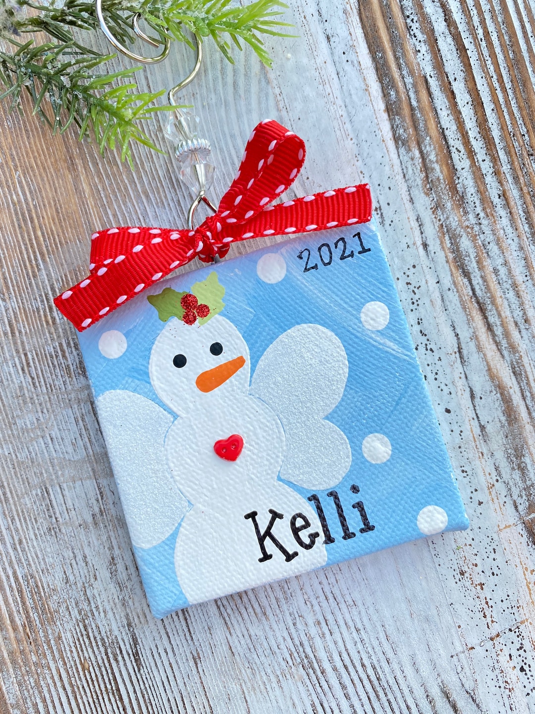 Snowman Angel Ornament - Etsy