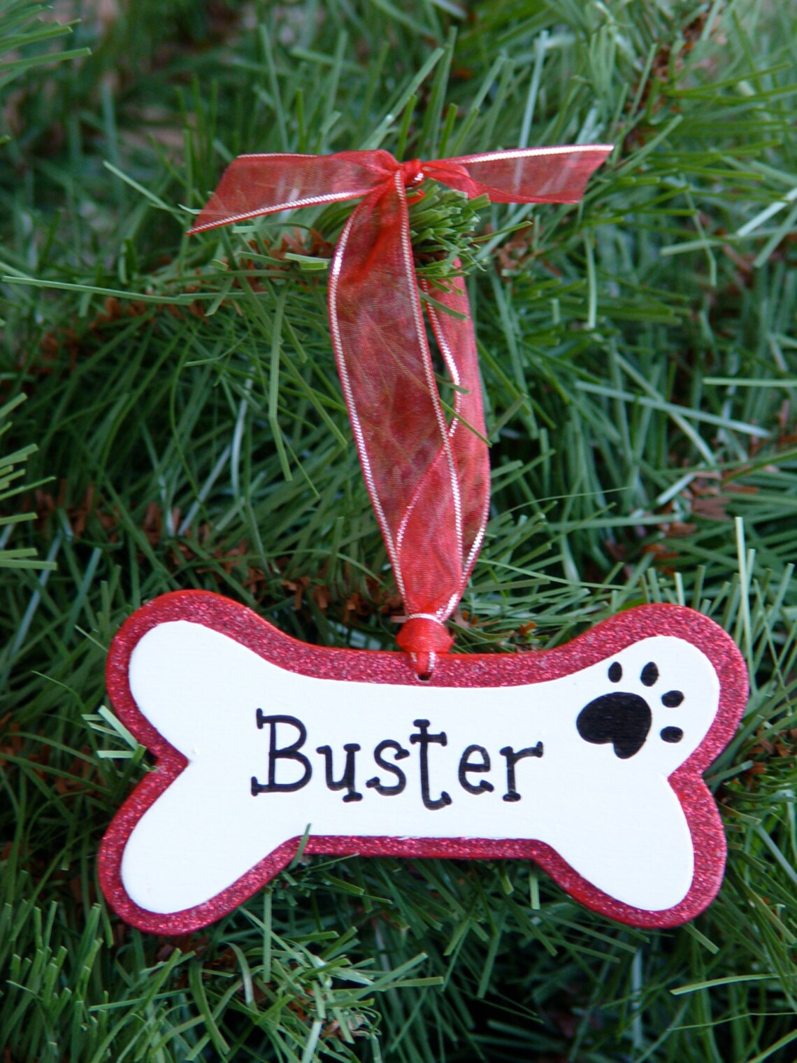 Personalized Holiday Dog Bone Ornament - Etsy