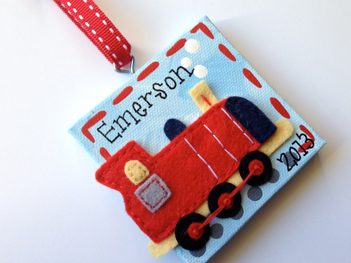 Personalized Felt Train Christmas Ornament | Etsy