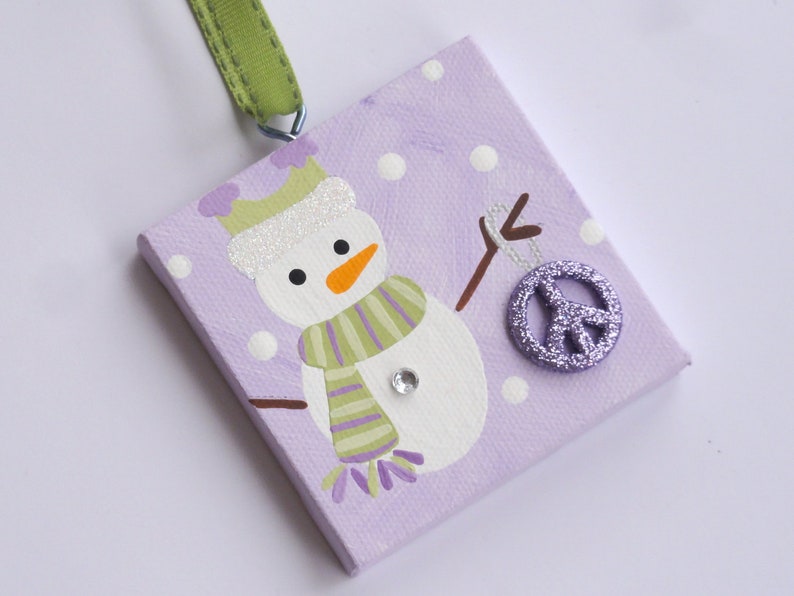 Snowman With Peace Sign Ornament - Etsy