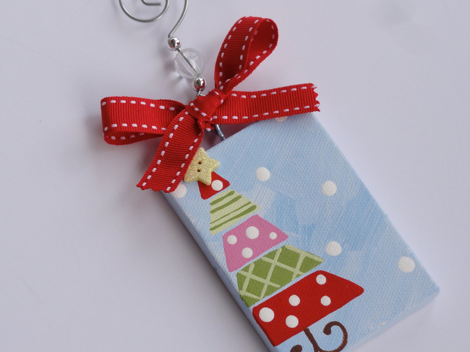 2.5 X 3.5 Mini Canvas Christmas Tree Ornament - Etsy