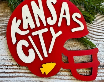 Kansas City Chiefs Ornament Merry Chiefsmas KC Football Fan Christmas ...