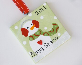 Snowman With Peace Sign Ornament - Etsy