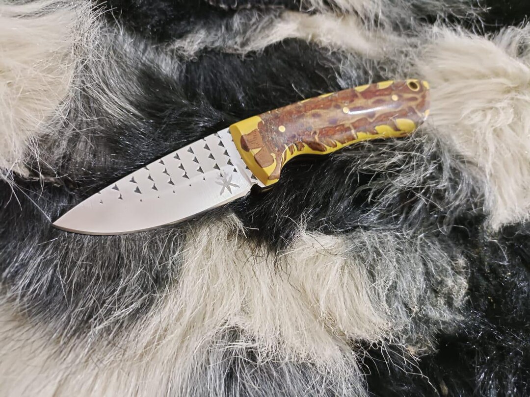 Handmade Farrier Rasp Kitchen Knife With Resin Handle & Leather Sheath ...
