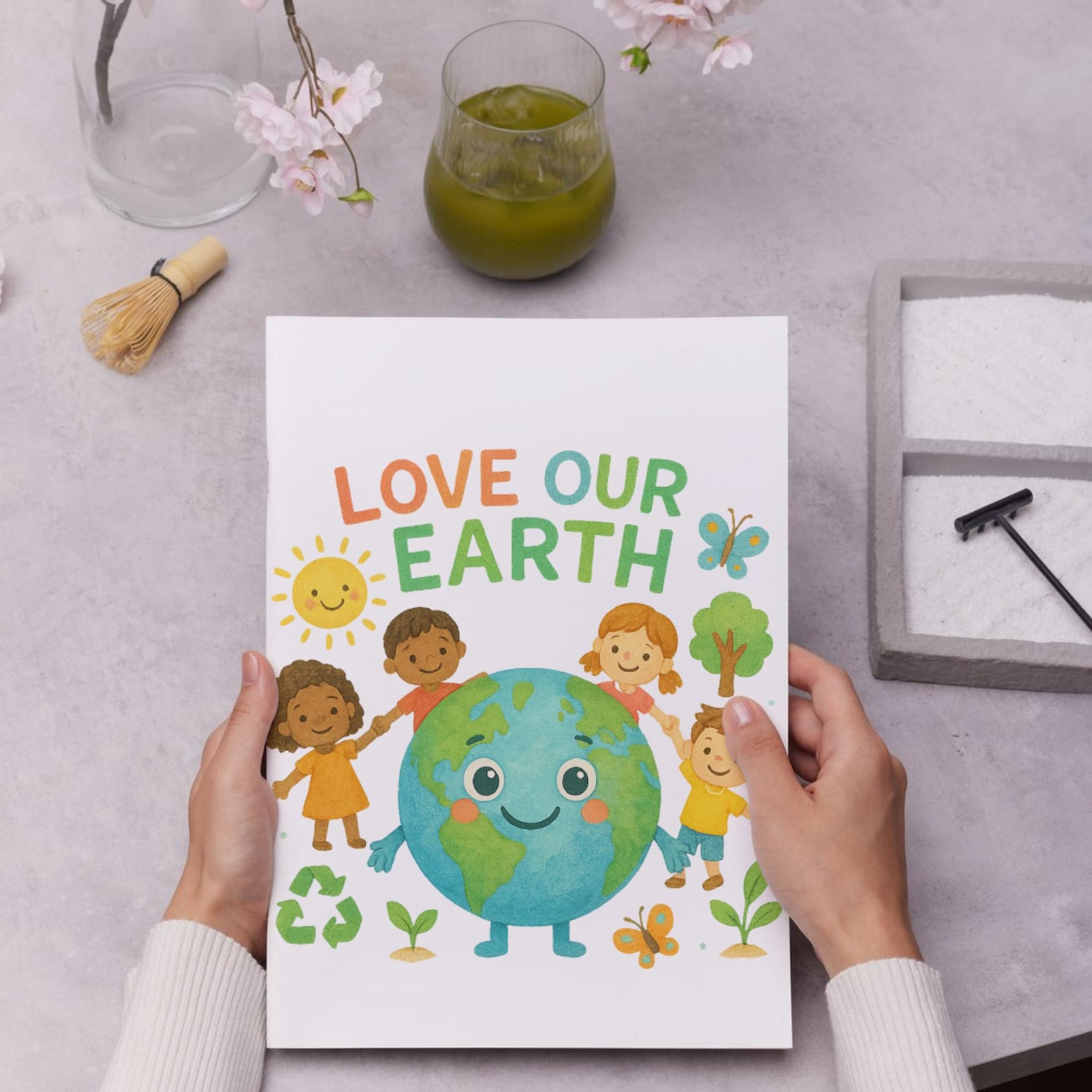 Love Our Earth Clipart, Earth Day Kids Design, Eco Art Printable ...