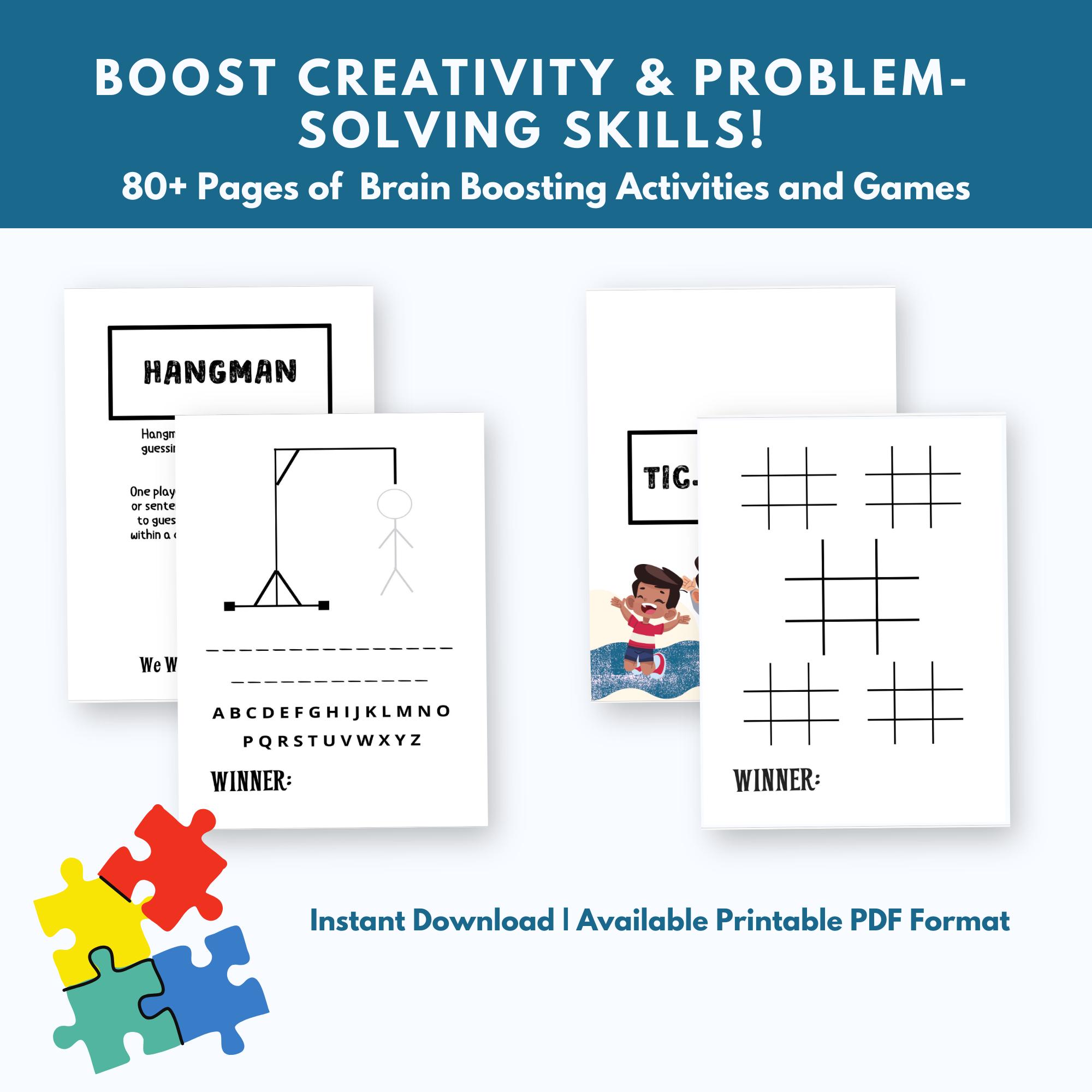 Printable Activity Puzzle Book, Brain Teaser Puzzles, Busy Book, Logic ...