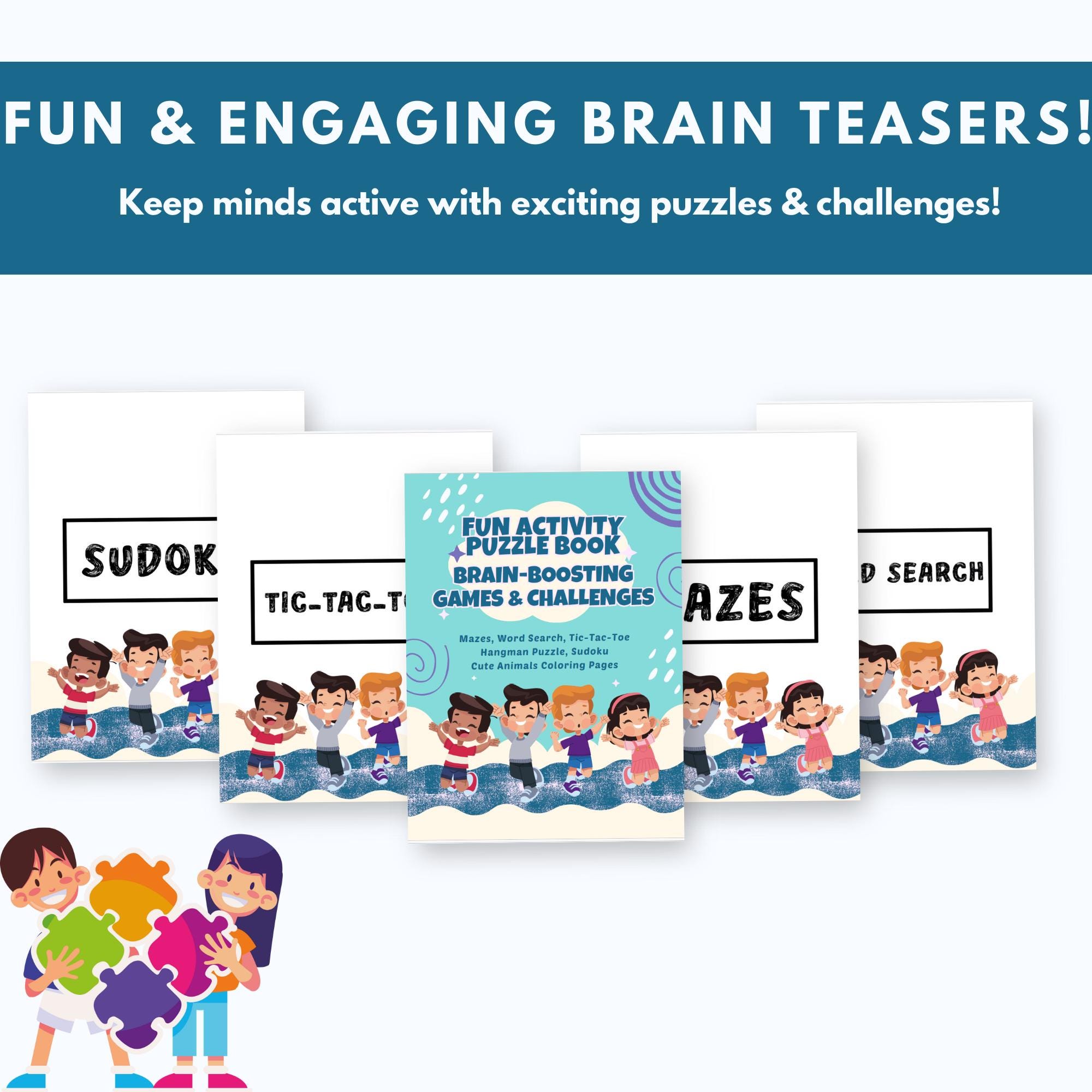 Printable Activity Puzzle Book, Brain Teaser Puzzles, Busy Book, Logic ...