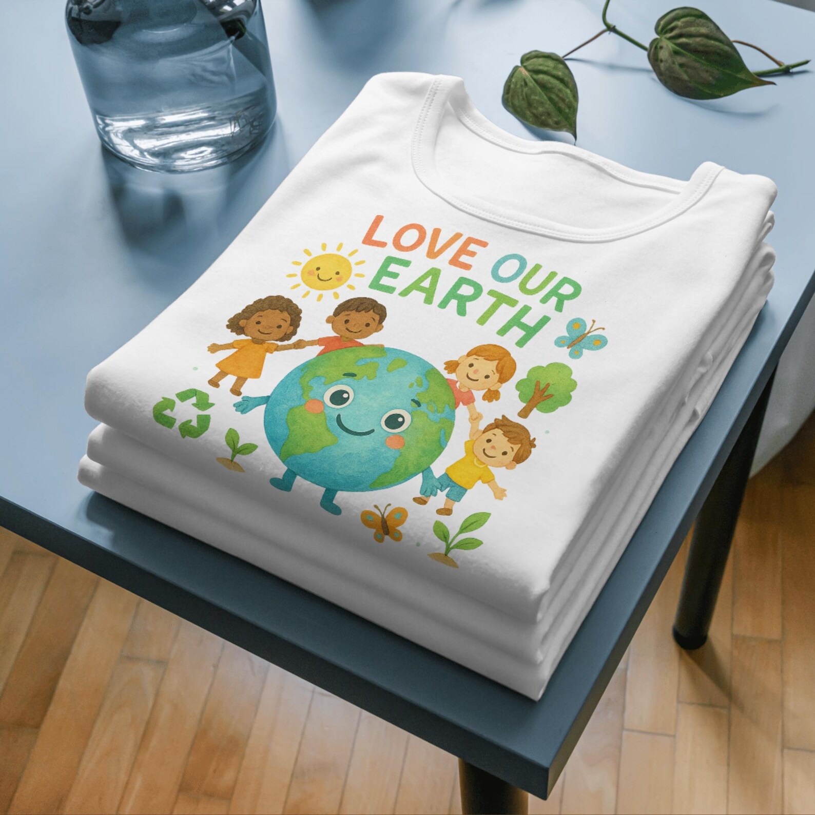 Love Our Earth Clipart, Earth Day Kids Design, Eco Art Printable ...