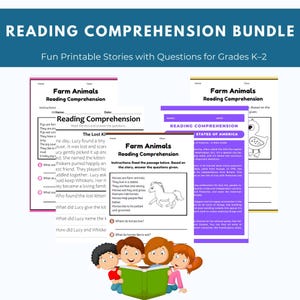 Reading Comprehension Bundle, Kids Reading Printables, 1st Grade, 2nd ...