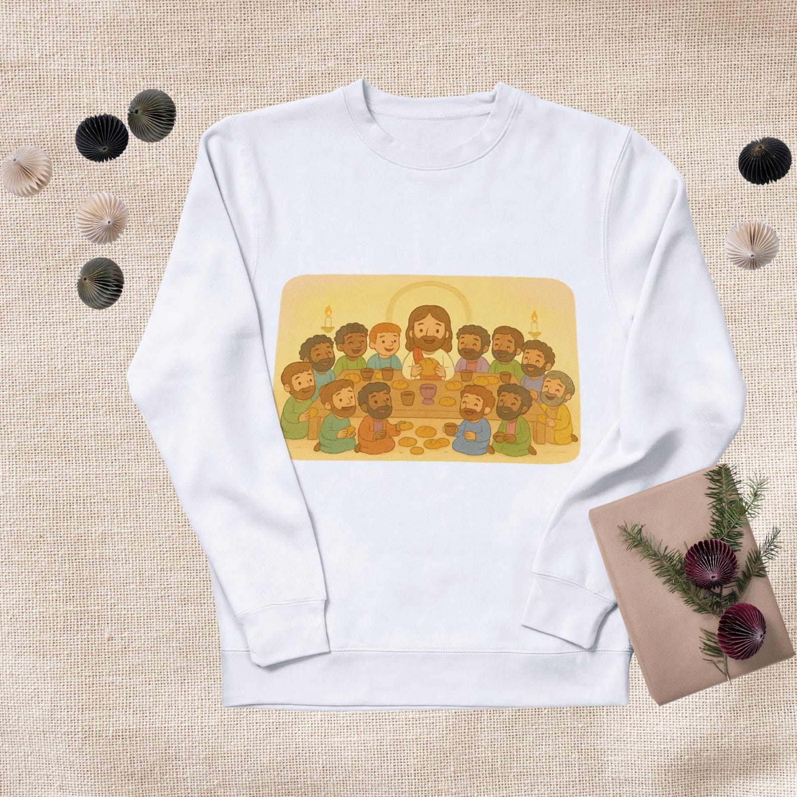 Printable Last Supper Clipart, Cute Jesus SVG PNG JPG, Christian Art ...