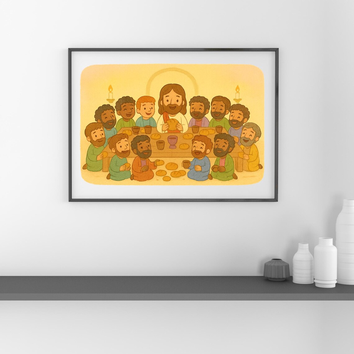 Printable Last Supper Clipart, Cute Jesus SVG PNG JPG, Christian Art ...