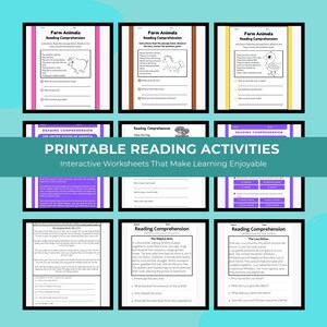 Reading Comprehension Bundle, Kids Reading Printables, 1st Grade, 2nd ...