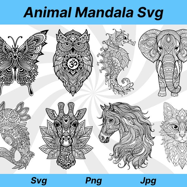 Animal Mandala Svg - Etsy