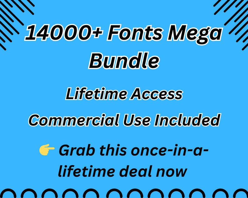 14000+ Mega Fonts Bundle: Cricut, Procreate, Canva Fonts (digital ...