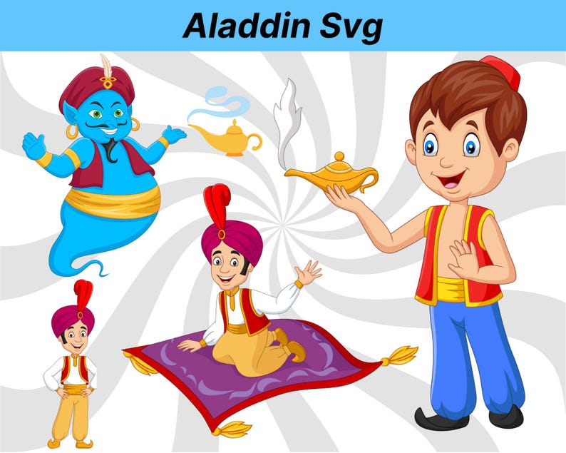 Aladdin Svg, Aladdin Clipart, Aladdin Svg Bundle, Princess Jasmine, Aladdin Png, Aladdin Vector ...