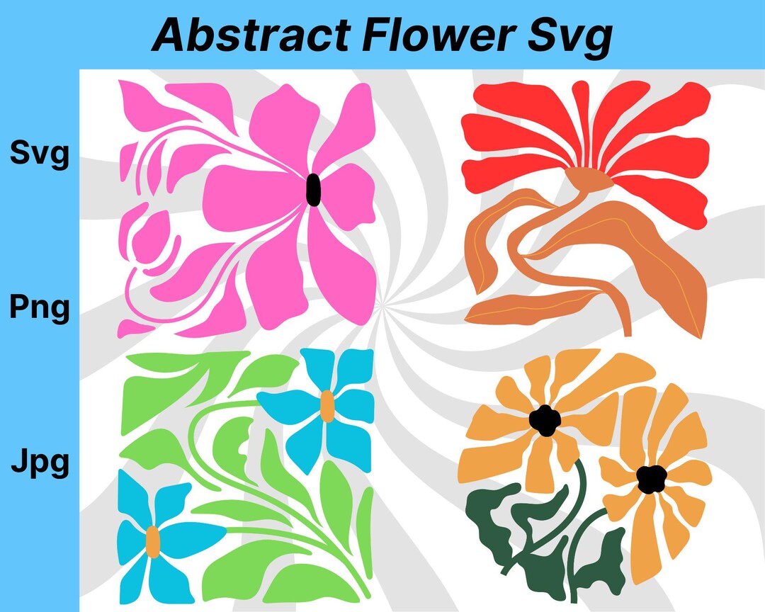 Abstract Flower Svg, Boho Flower Svg, Retro Flower Svg,groovy Flower ...