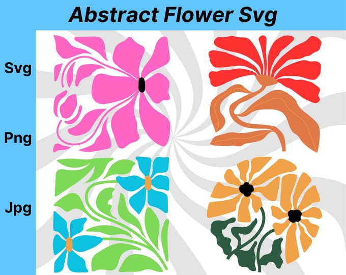 Abstract Flower Svg, Boho Flower Svg, Retro Flower Svg,groovy Flower ...