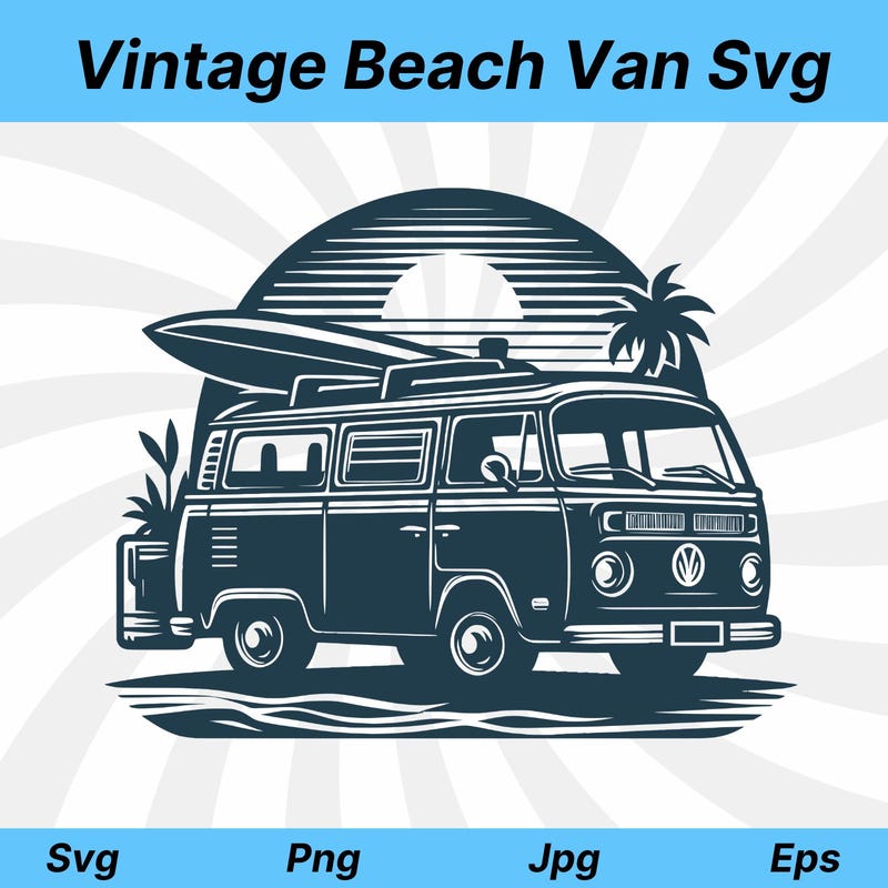 Hippie Van Svg - Etsy