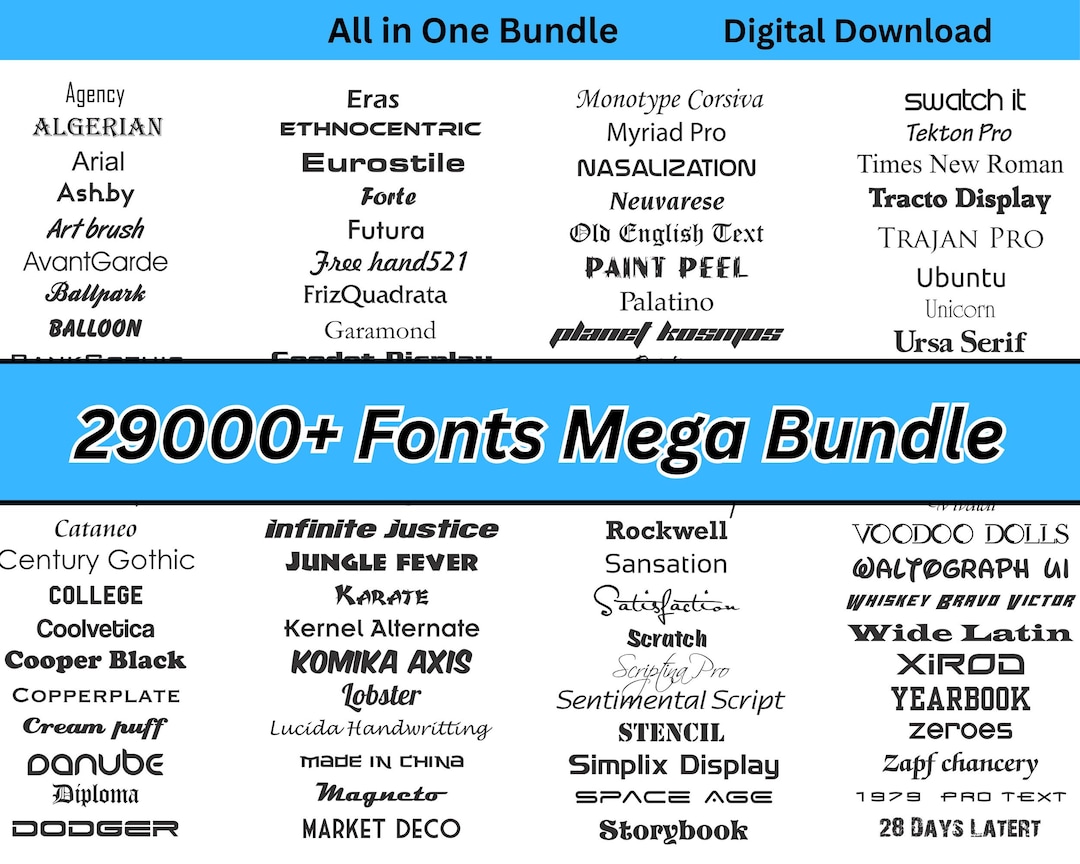 29000+ Mega Fonts Bundle, Script Fonts, Handwritten Fonts, Procreate ...