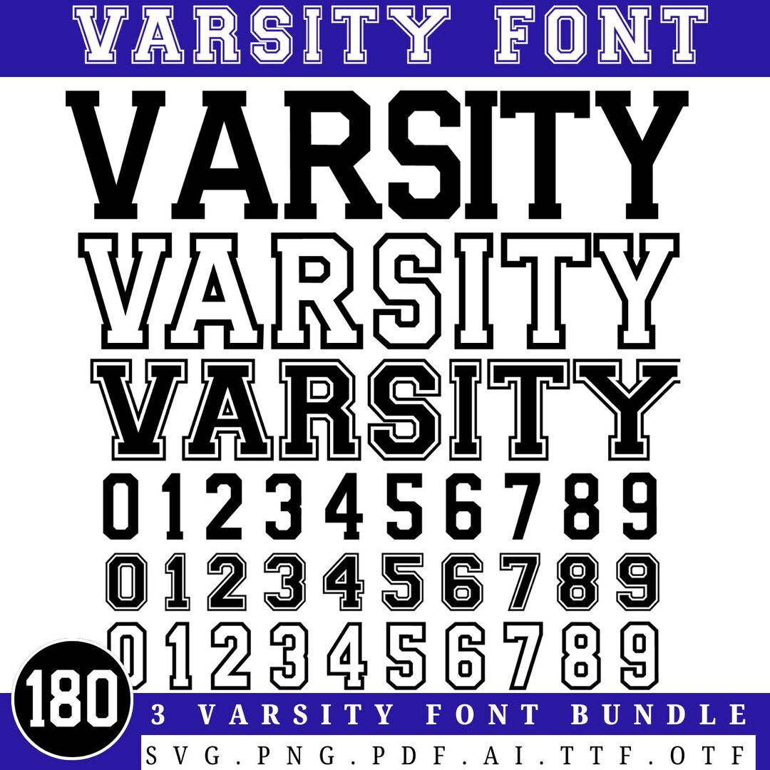 Varsity Font SVG Bundle: Sports Alphabet, Jersey Letters (digital ...