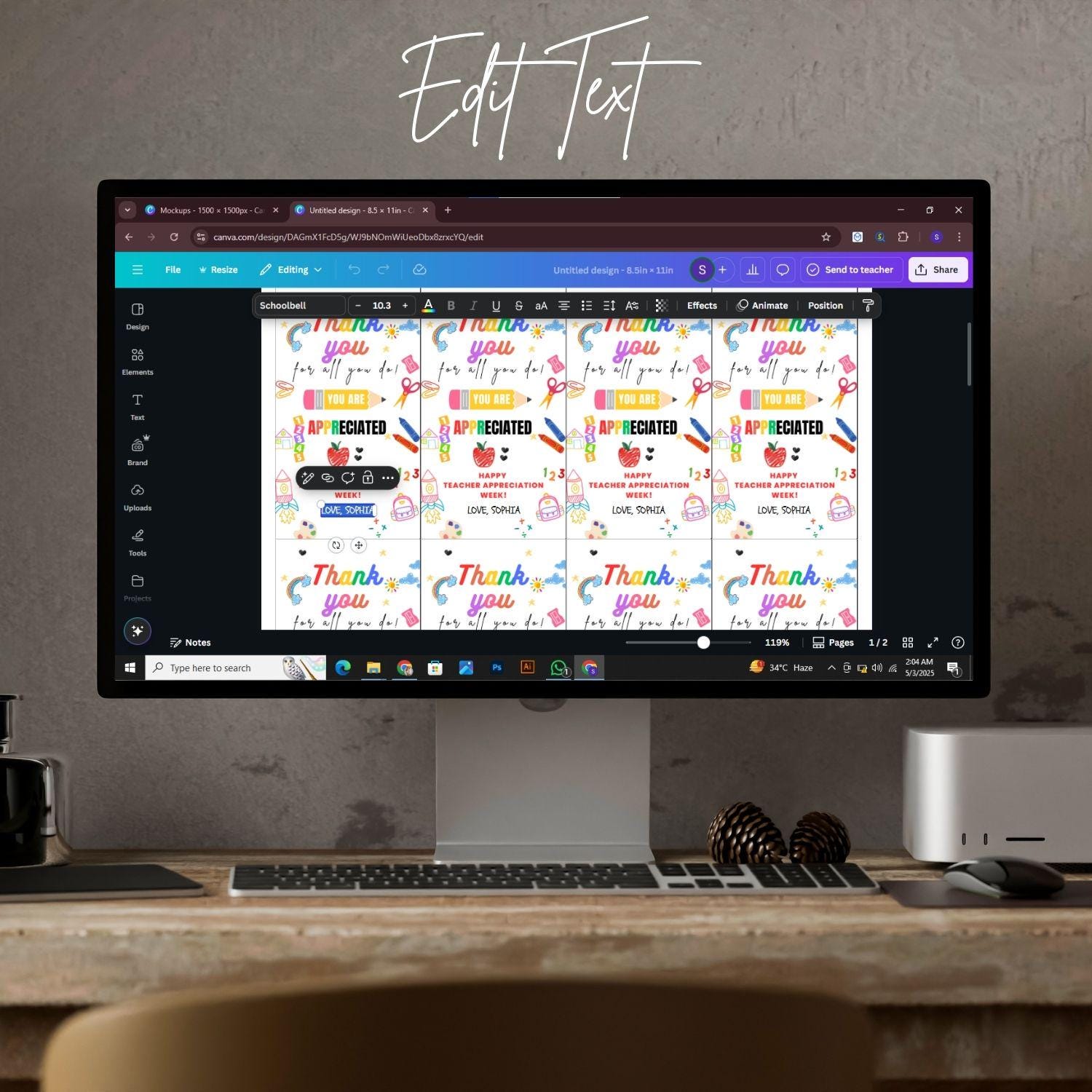 Editable Teacher Appreciation Gift Tags: Printable Thank You Labels ...