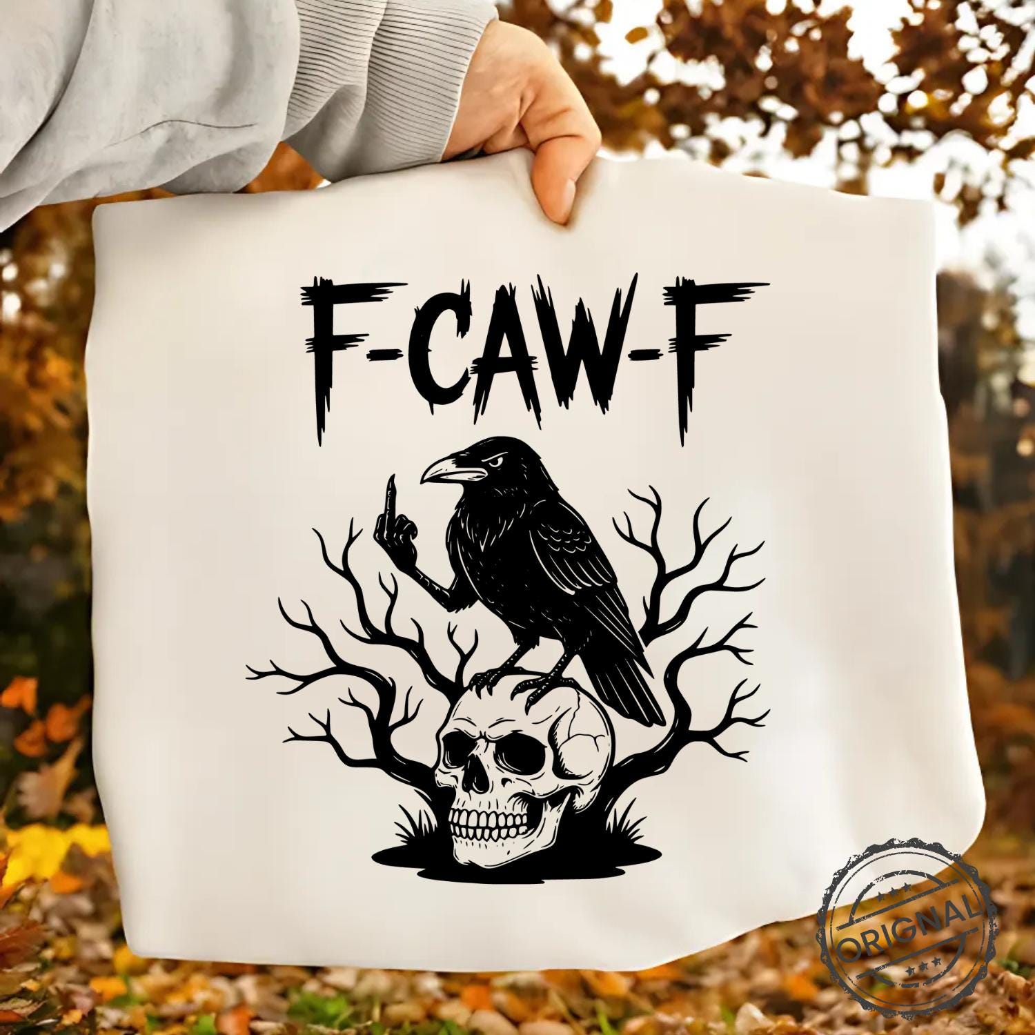 Funny Gothic Raven F-caw-f SVG: Dark Humor Crow Art (digital Download ...