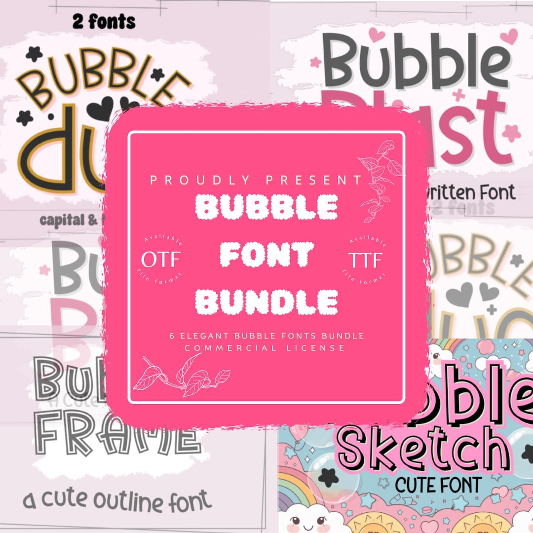 Bubbly Font Bundle - 3D Bubble Letters TTF, OTF - Etsy