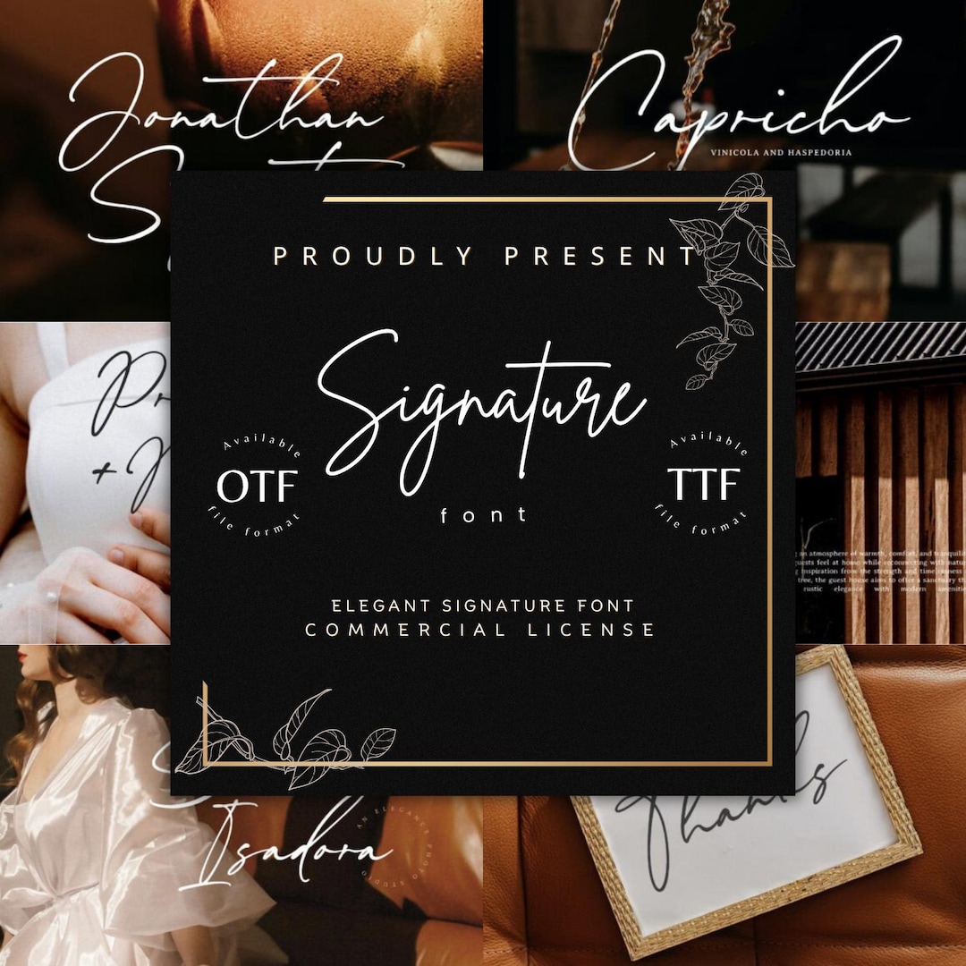 Luxury Calligraphy Font: Signature Wedding & Branding Typeface (OTF ...