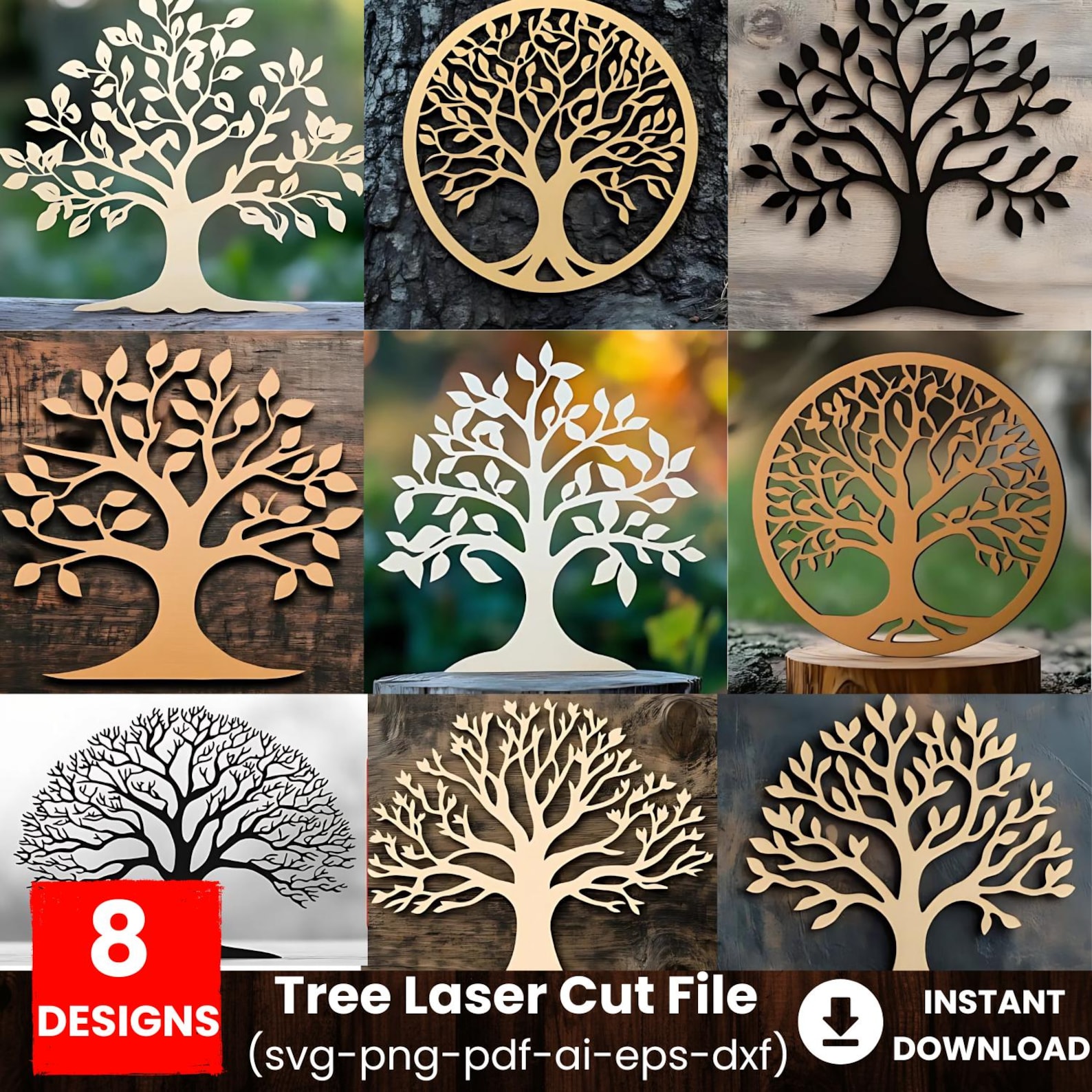 Tree of Life Laser Cut Design – Digital Download (svg, Dxf, Eps, Png ...