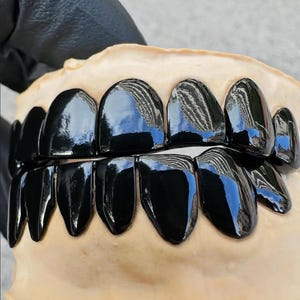 BLACK GRILLZ Hip Hop, Sadboi Style Custom Made Rapper Jewellery Grillz ...