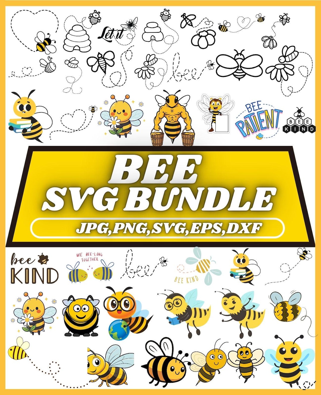 Biene SVG Bundle | Waben Clipart | Süße Biene Cricut Dateien - Etsy.de