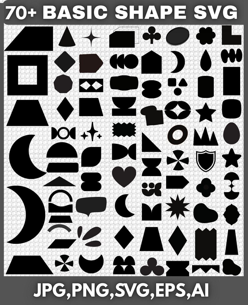 Basic Shapes SVG Bundle, Geometric Clipart, Frames, Tags, Banners ...
