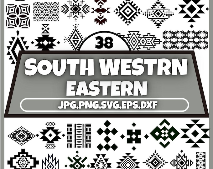 Aztec Svg Bundle, Southwestern Elements Svg, Tribal Pattern Svg, Aztec ...