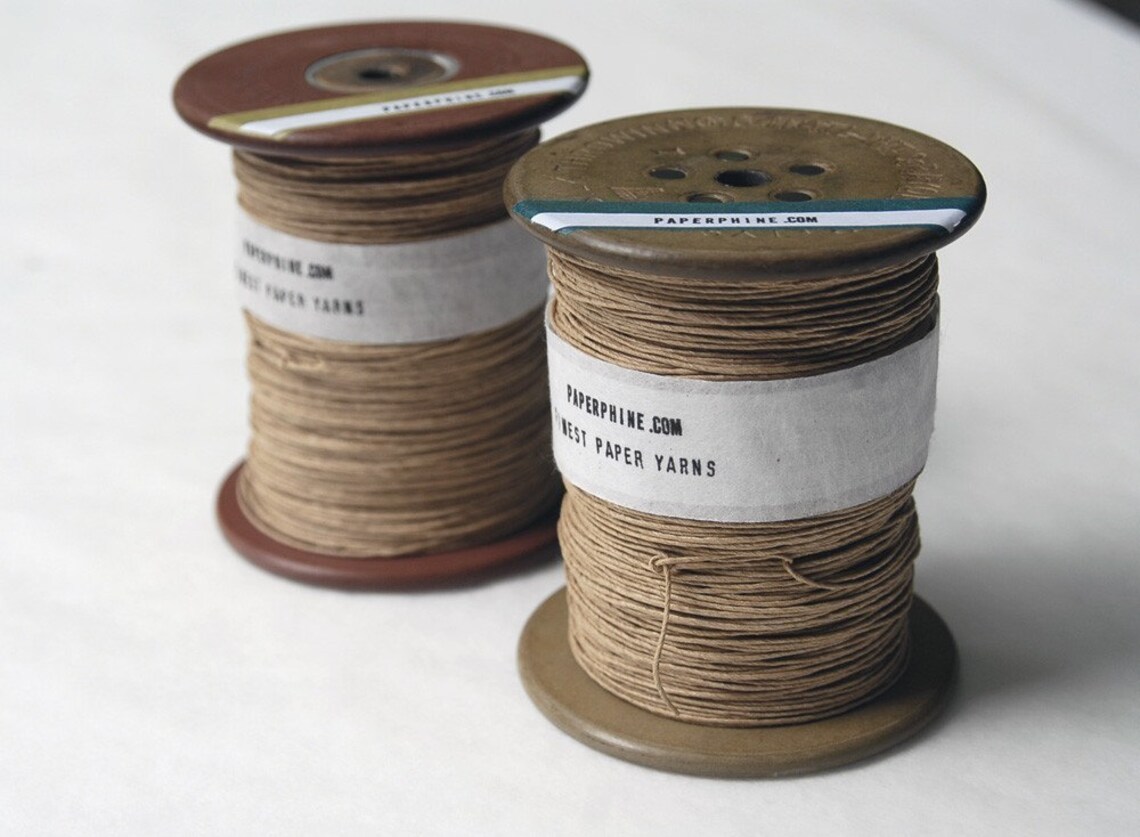 Paper Yarn - Strong Natural Paper Twine on a Vintage Bobbin - Kraft ...