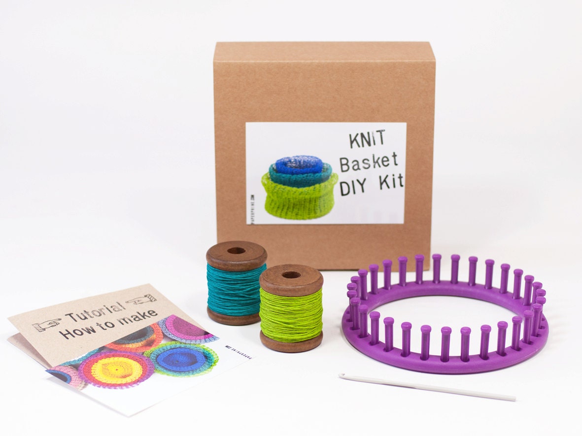 DIY Kit: Knit Baskets Small - Paper Twine - Personalize and Choose Your ...